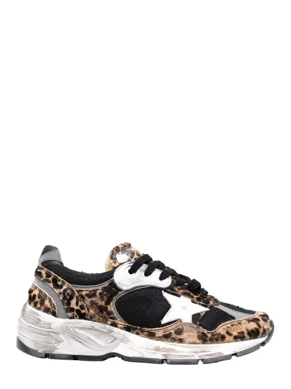 GOLDEN GOOSE Running Sole Leopard Print Sneakers - Brown