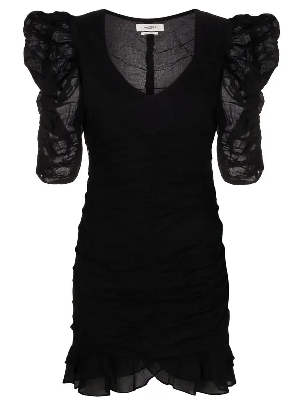 MARANT ETOILE Sireny Puff-sleeve Mini Dress - Black