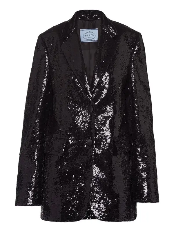 Prada Sequin-embellished Blazer - Black