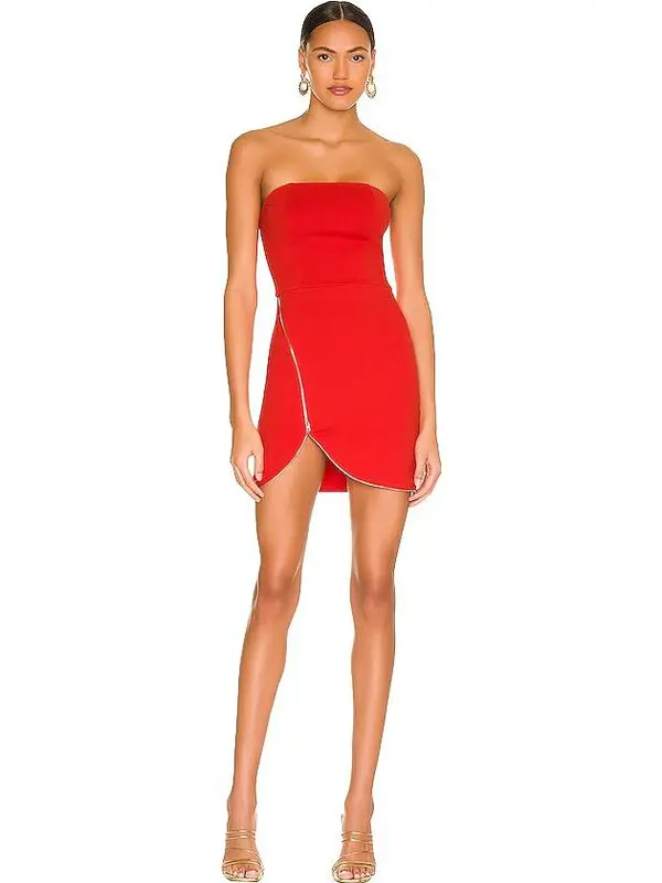 Superdown Nylah Front Zip Dress - Red