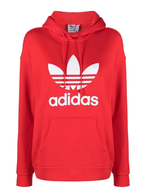 Adidas Logo-print Hoodie - Red