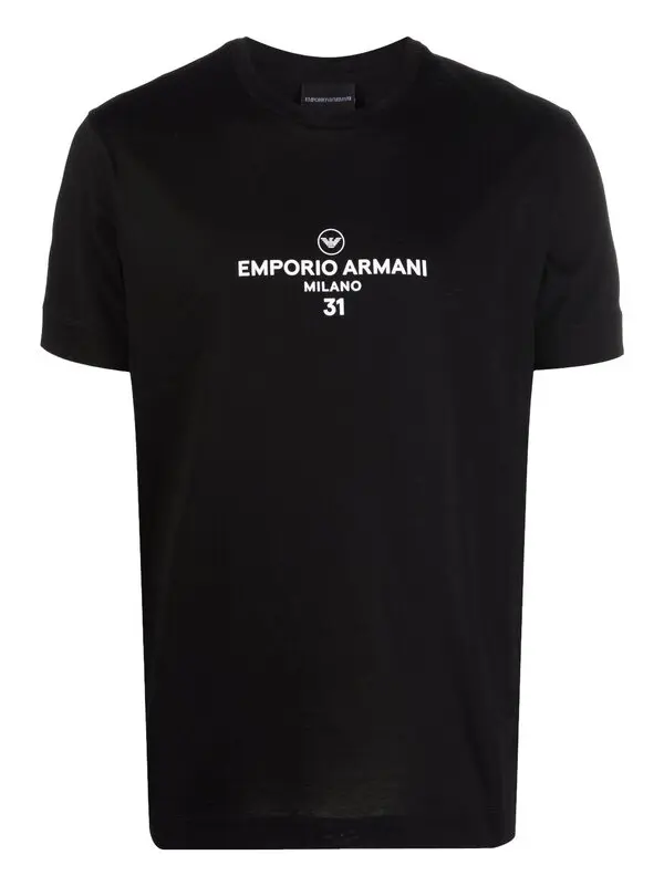 Emporio Armani Logo-print Cotton T-shirt - Black