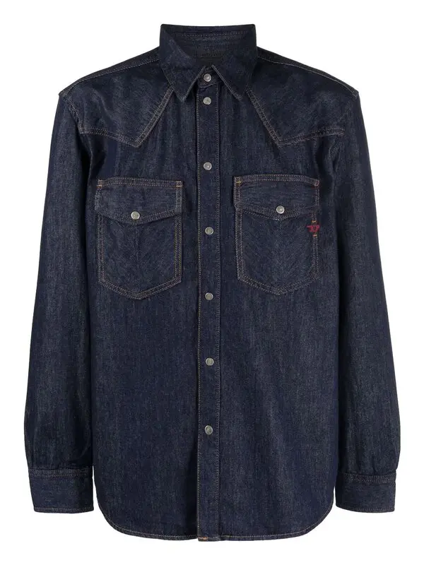 DIESEL® Long-sleeve Denim Shirt - Blue