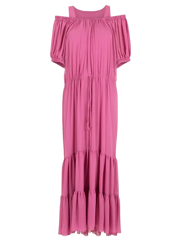 GLORIA COELHO Peaky Blinders Chiffon Dress - Pink