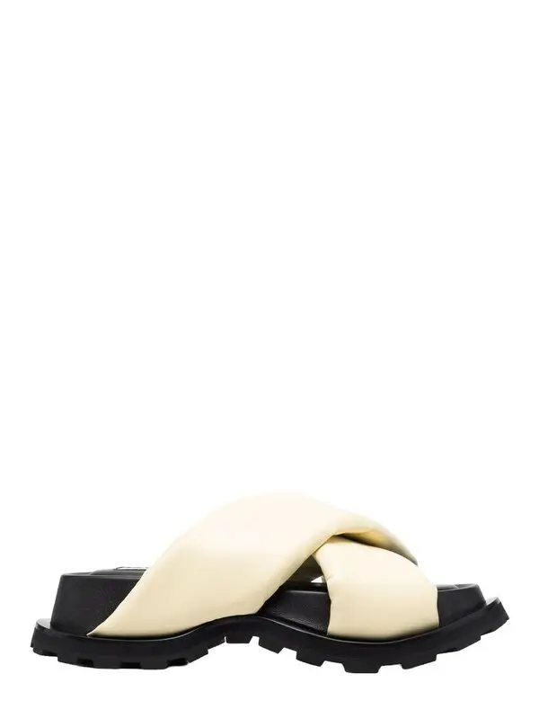 JIL SANDER Padded Leather Sandals - Yellow