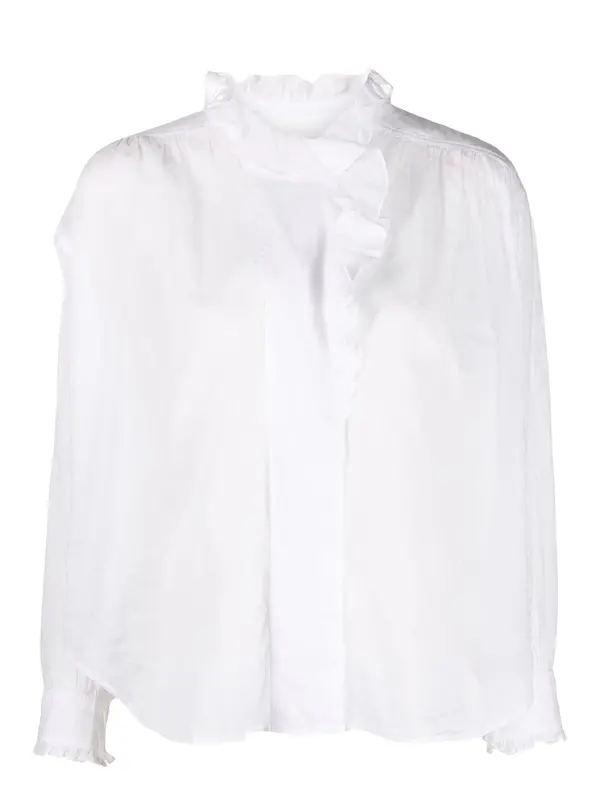MARANT ETOILE Ruffled High-neck Blouse - White