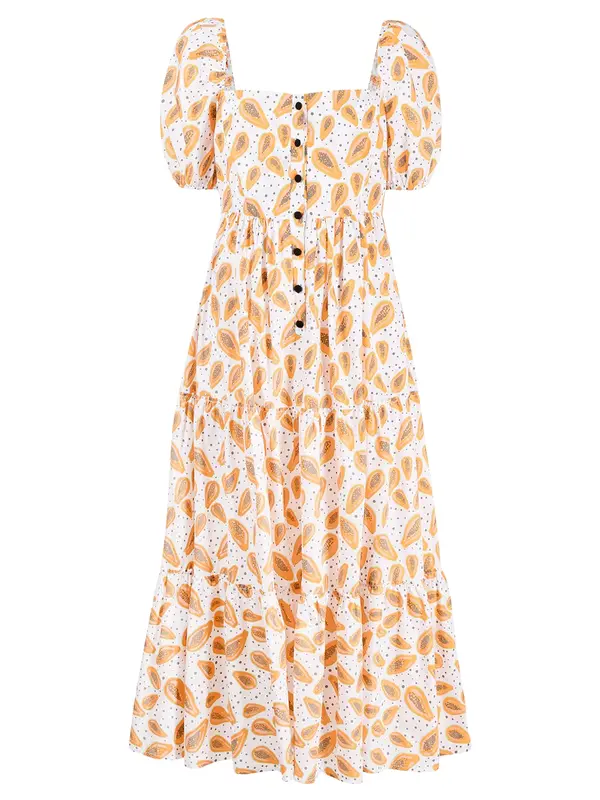Pitusa Play Prairie Papaya-print Dress - Orange