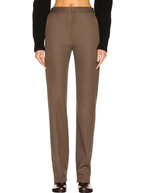 Bottega Veneta Grain De Poudre Stretch Trousers - Milkweed