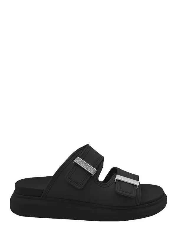 Alexander McQueen Rubber Double-strap Slides - Black