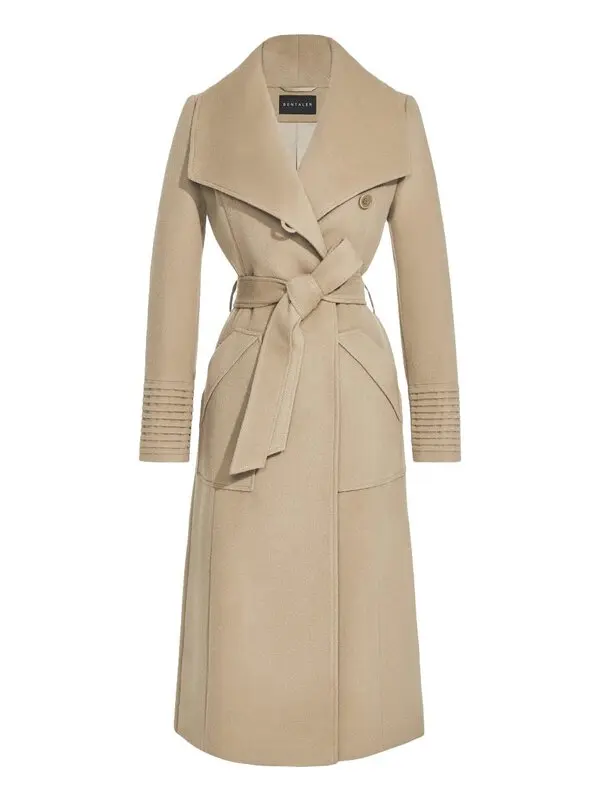 Sentaler Long Wide-collar Alpaca Wrap Coat - Camel