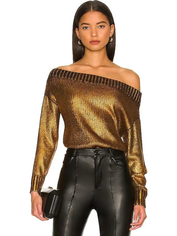 Superdown Marla Metallic Sweater - Copper