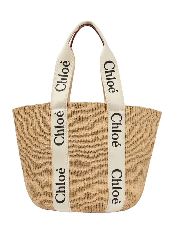 Chloé X Mifuko Woody Large Raffia Tote - Neutrals