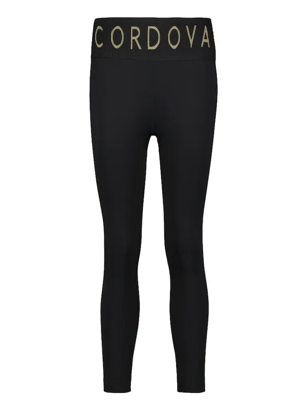 Cordova Base Layer Ribbed-knit Leggings - Black