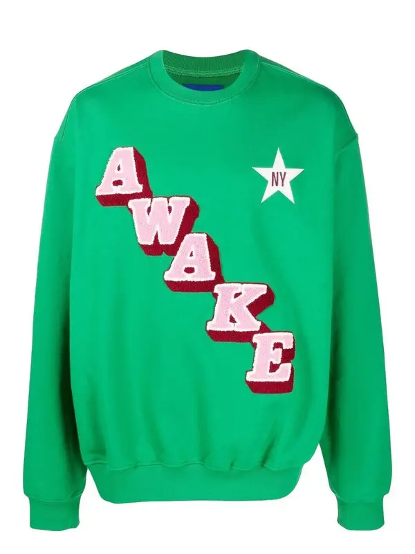 AWAKE NY Intarsia Knit Long-sleeve Jumper - Green