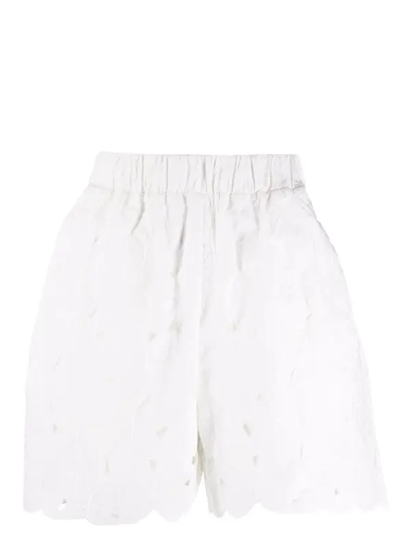 Red Valentino Butterfly Cut-out Taffeta Shorts - White