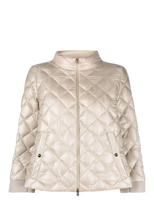 Herno Diamond Quilted Down Jacket - Neutrals