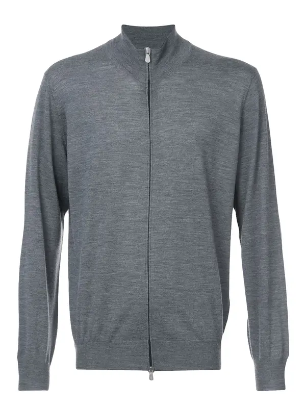 Brunello Cucinelli Zipped Cardigan - Grey