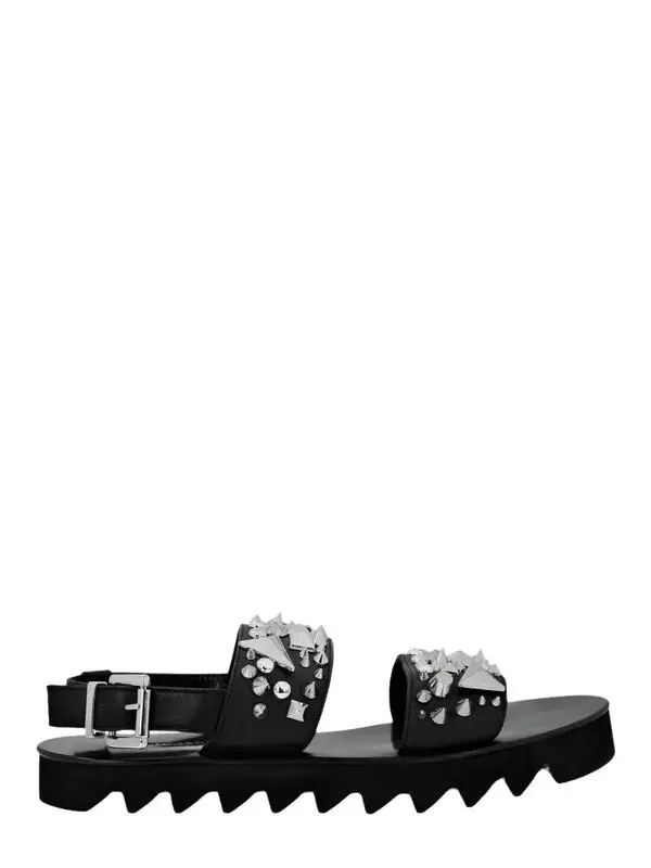 Philipp Plein Studded Leather Sandals - Black
