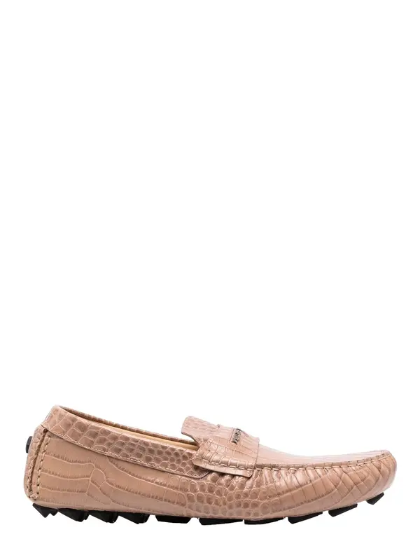 Philipp Plein Leather Moccasins - Neutrals
