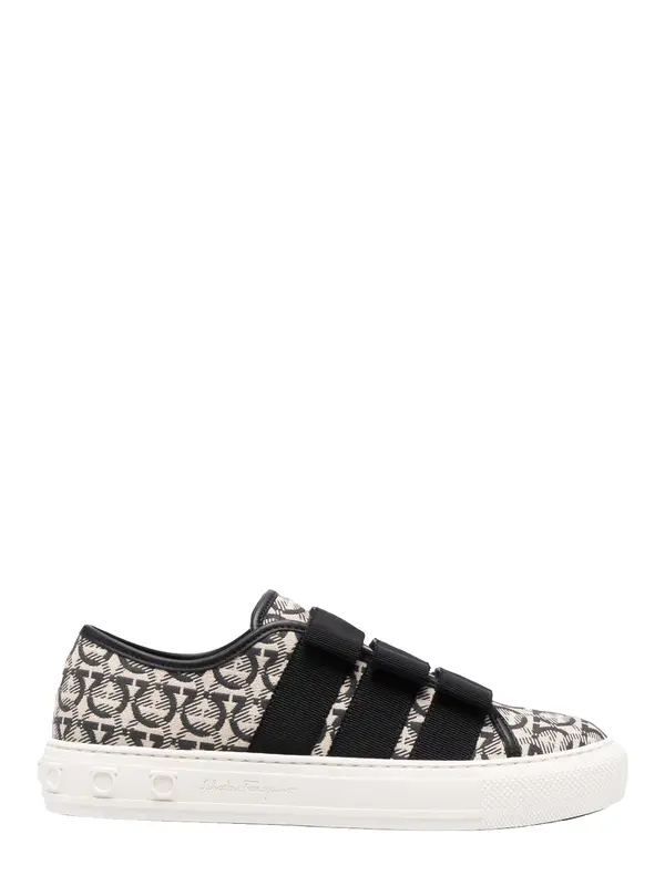 FERRAGAMO Gancini And Vara Bow Low-top Sneakers - Neutrals