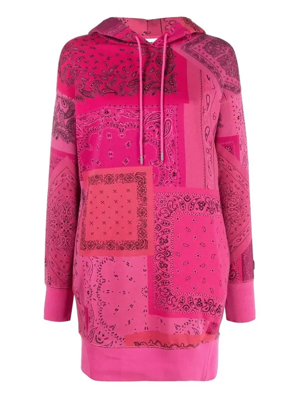 Kenzo Bandana Print Hoodie Dress - Pink