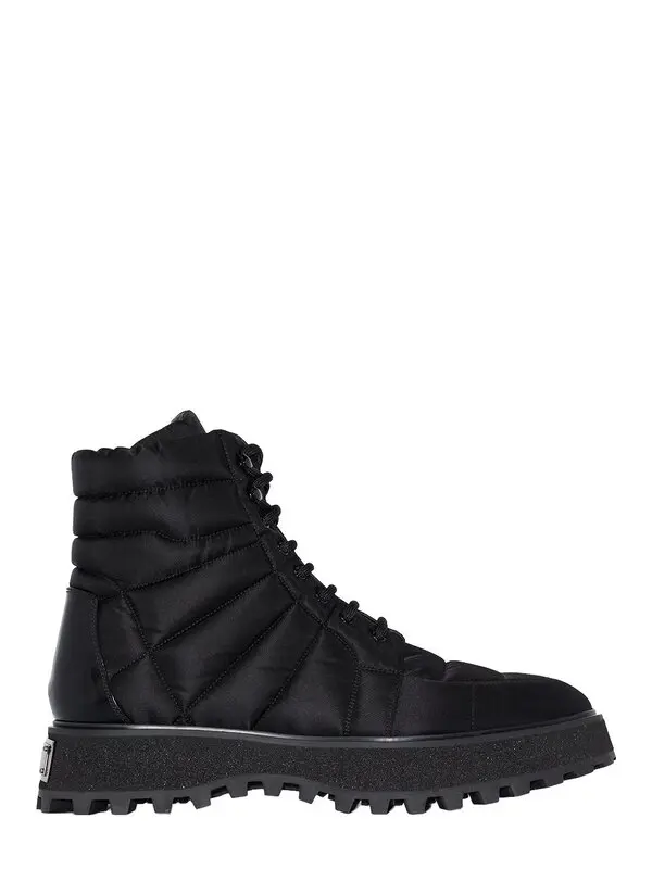 Dolce & Gabbana Quilted Leather Ankle Boots - Black