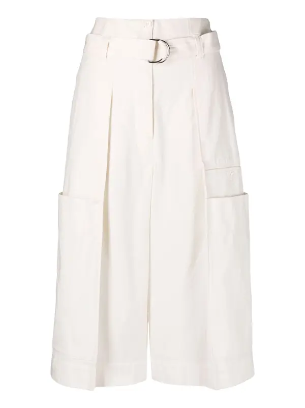 LEMAIRE Belted Capri Shorts - White