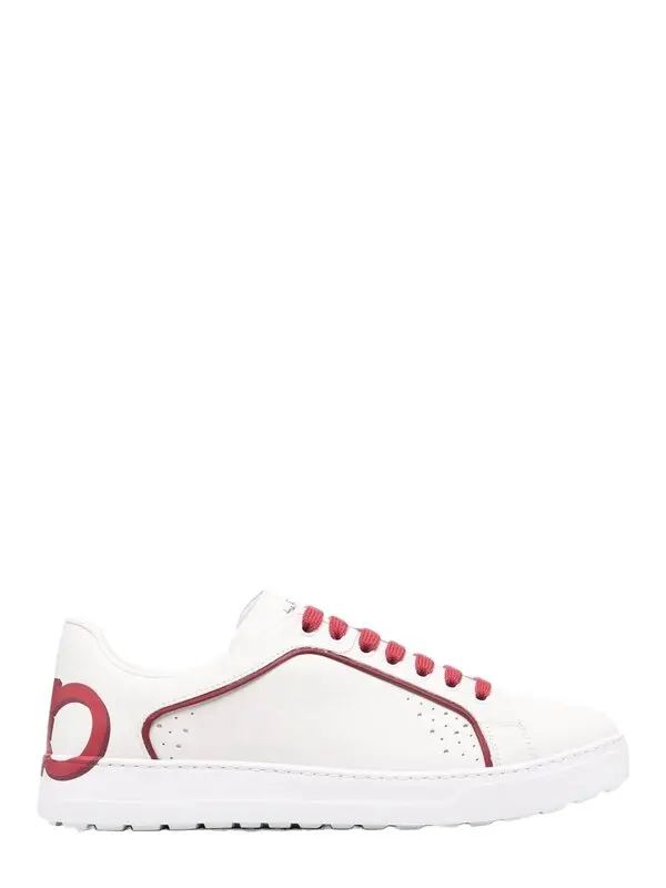 FERRAGAMO Manhattan Gancini-print Sneakers - White