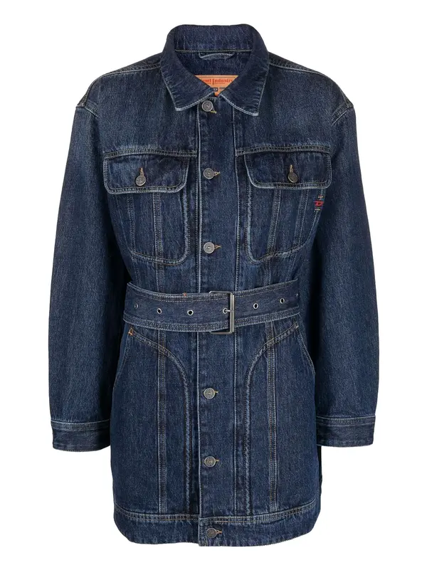 Diesel De-flaminia Belted Denim Jacket - Blue