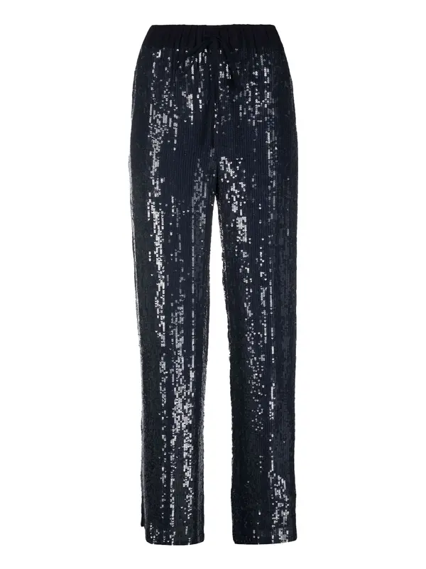 P.a.r.o.s.h Sequined Wide-leg Trousers - Blue