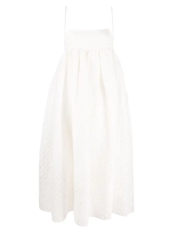 Cecilie Bahnsen Beth Plissé Empire-line Dress - White