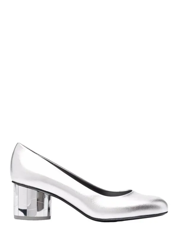 FERRAGAMO Farrah Leather Pumps - Grey