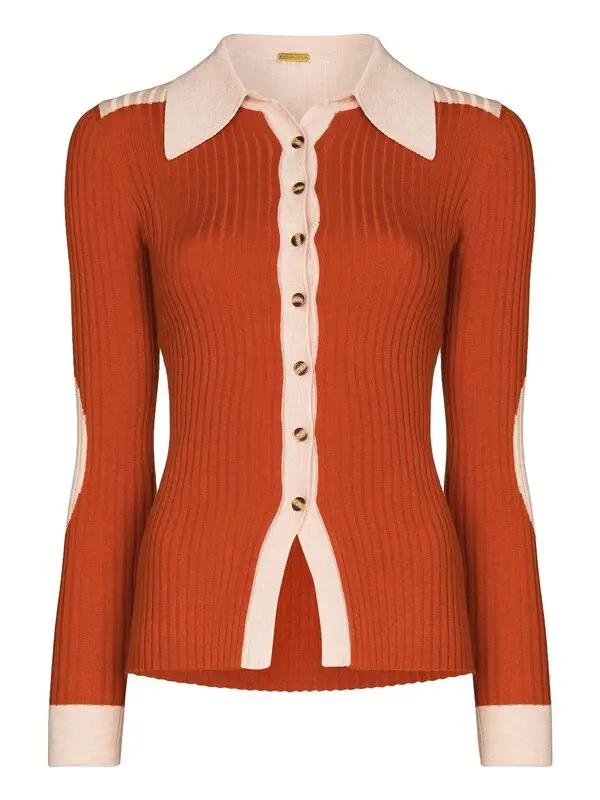 Dodo Bar Or Contrast-trim Cardigan - Orange