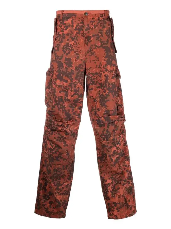 DIESEL® Camouflage Print Cargo Trousers - Orange