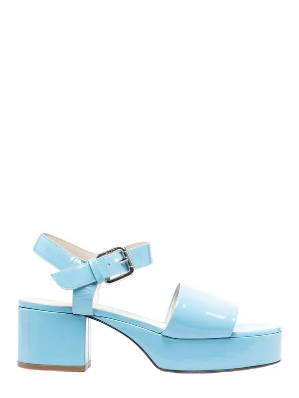 Marni Patent-leather Block-heel Sandals - Blue