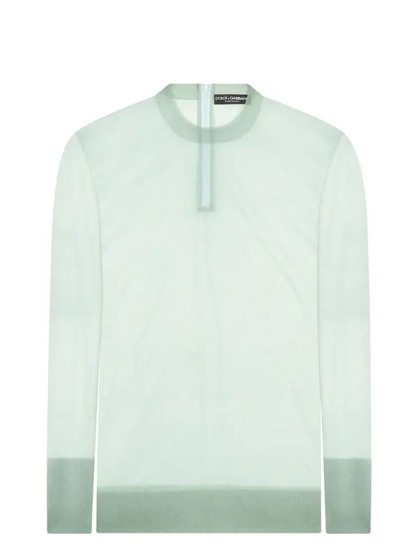 Dolce & Gabbana Semi-sheer Long-sleeve Top - Green