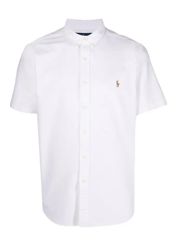 Polo Ralph Lauren Embroidered Oxford Short-sleeve Shirt - White