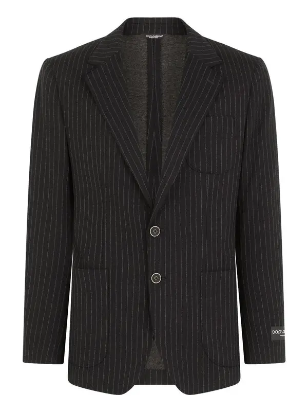Dolce & Gabbana Pinstriped Single-breasted Blazer - Black