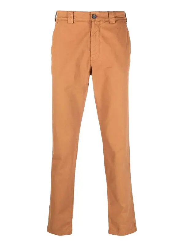 Kenzo Slim-fit Logo-patch Stretch-cotton Trousers - Brown