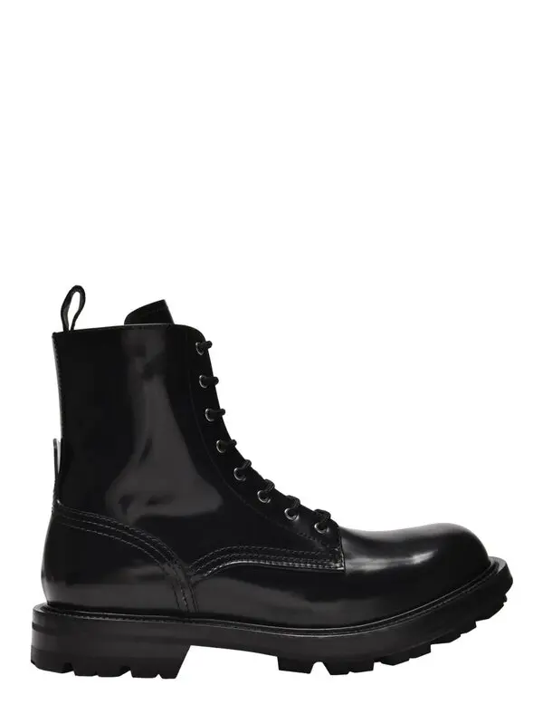 Alexander McQueen High-shine Ankle Boots - Black