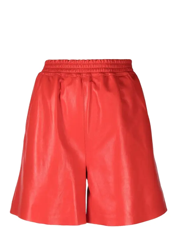 DESA 1972 Elasticated Leather Shorts - Red