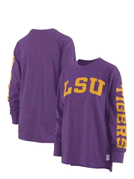 PRESSBOX Lsu Tigers Two-hit Canyon Long Sleeve T-shirt - Purple