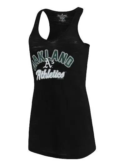 SOFT AS A GRAPE Oakland Athletics Multicount Racerback Tank Top - Black