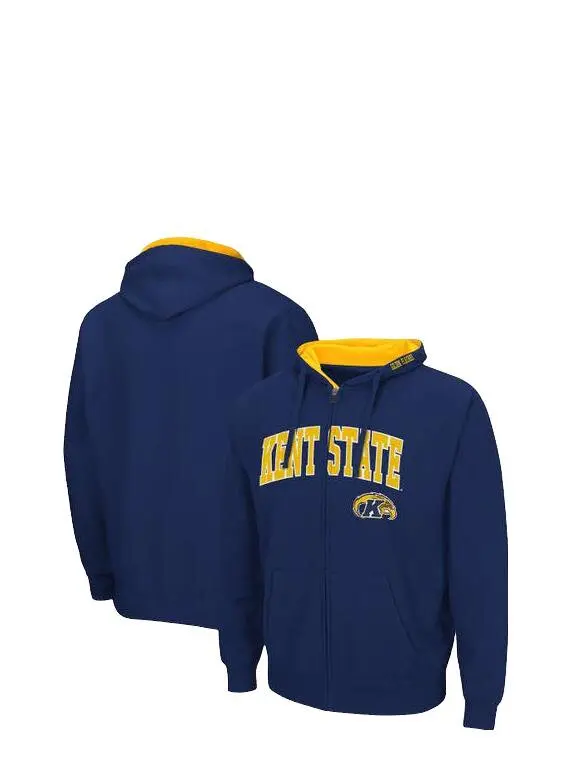 COLOSSEUM Kent State Golden Flashes Arch & Logo 3.0 Full-zip Hoodie - Navy