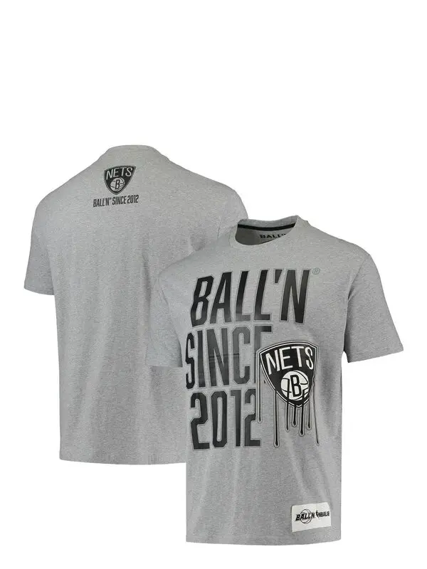 BALL'N Heathered Gray Brooklyn Nets Since 2012 T-shirt - Heather Gray