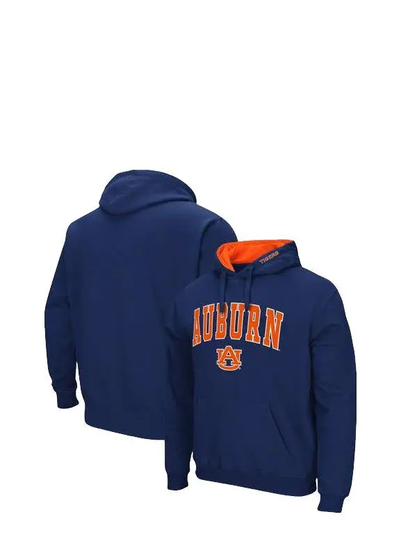 COLOSSEUM Auburn Tigers Arch & Logo 3.0 Pullover Hoodie - Navy