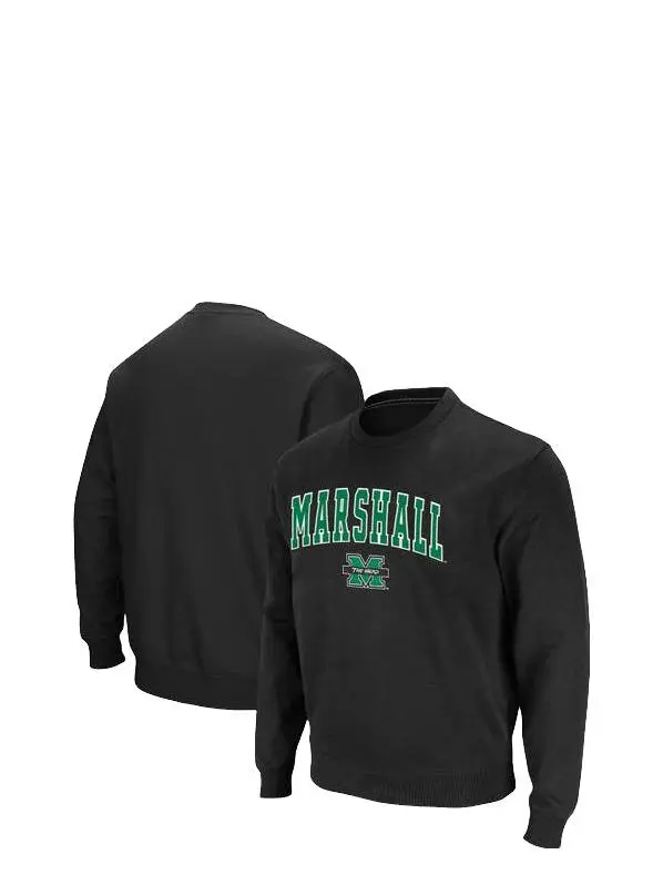 COLOSSEUM Marshall Thundering Herd Arch & Logo Tackle Twill Pullover Sweatshirt - Black
