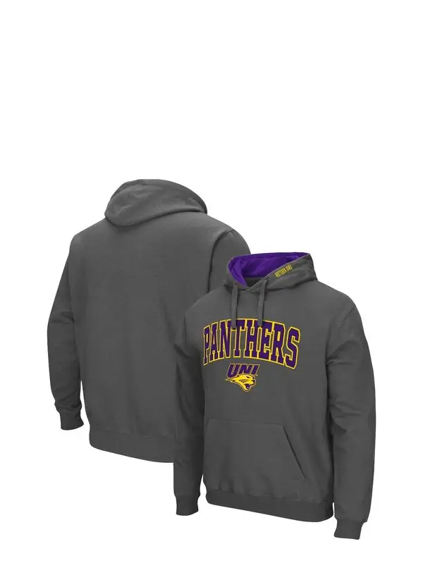 COLOSSEUM Northern Iowa Panthers Arch And Logo Pullover Hoodie - Charcoal
