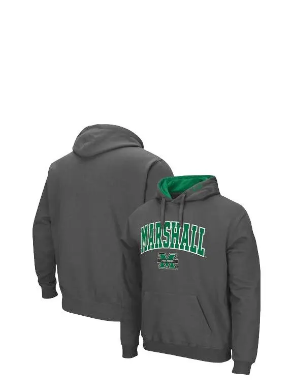 COLOSSEUM Marshall Thundering Herd Arch And Logo Pullover Hoodie - Charcoal