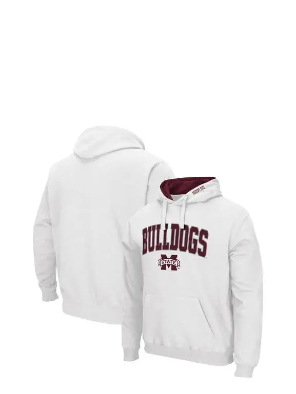 COLOSSEUM Mississippi State Bulldogs Arch & Logo 3.0 Pullover Hoodie - White